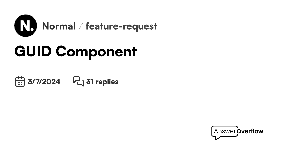 GUID Component - Normal